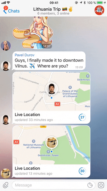 Telegram is rolling out Live Location, a new media player and a new ...