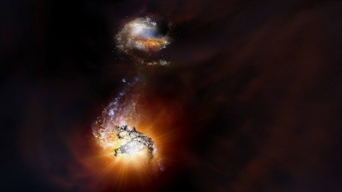 Astronomers spot rare pair of hyperluminous starburst galaxies in the ...