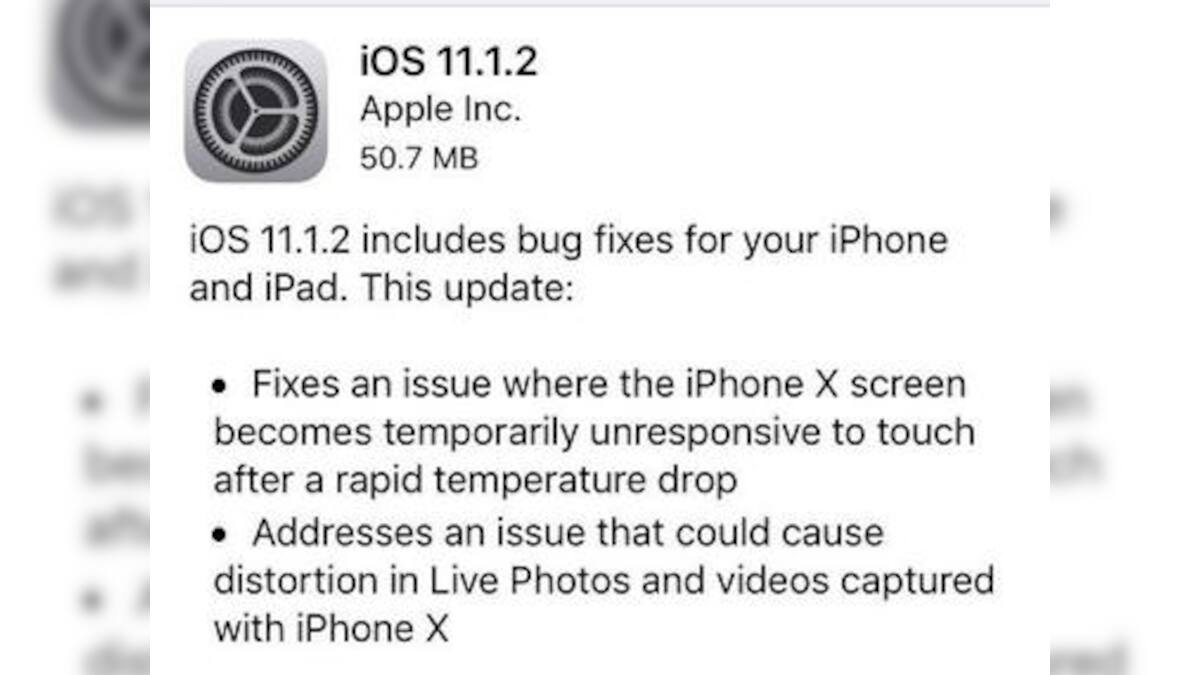 iOS 11.1.2 released by Apple for all of its iOS 11 compatible devices ...