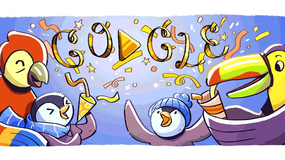 Google celebrates New Year’s eve is its latest doodle; penguins are ...