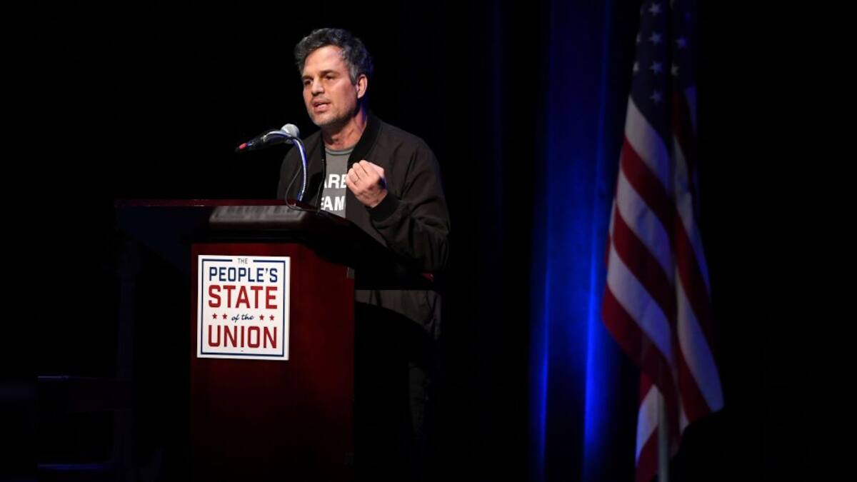 Mark Ruffalo, Michael Moore, Common gather in New York to protest Trump ...