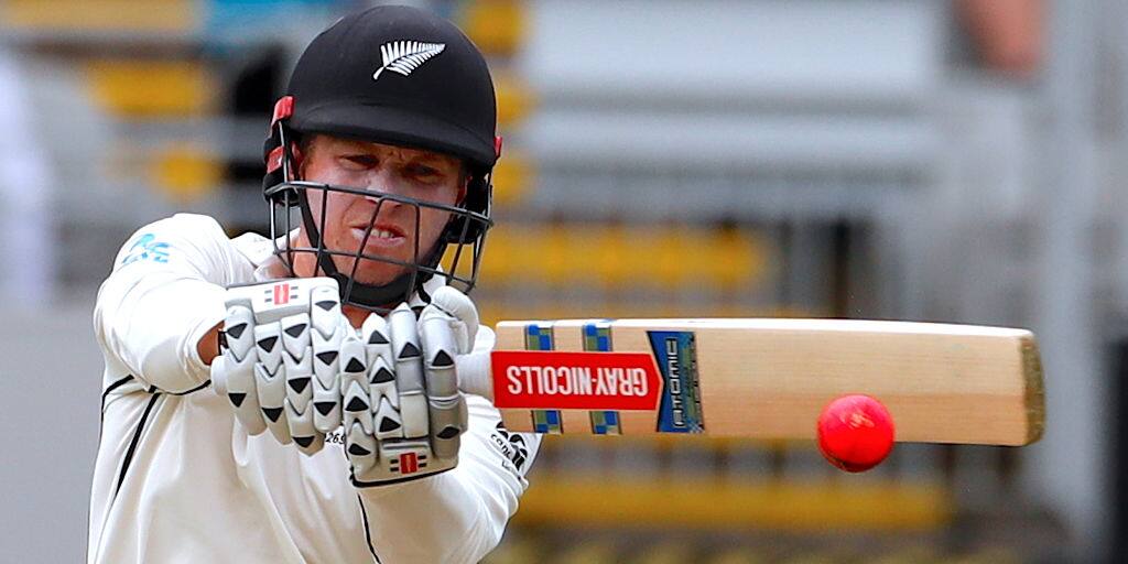 New Zealand vs England: Henry Nicholls reaches fifty before rain ...