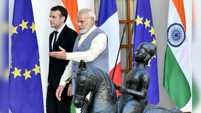 Emmaunel Macron In India French President Accorded Ceremonial Welcome