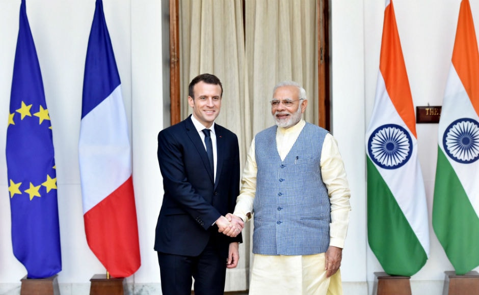 Emmaunel Macron In India French President Accorded Ceremonial Welcome