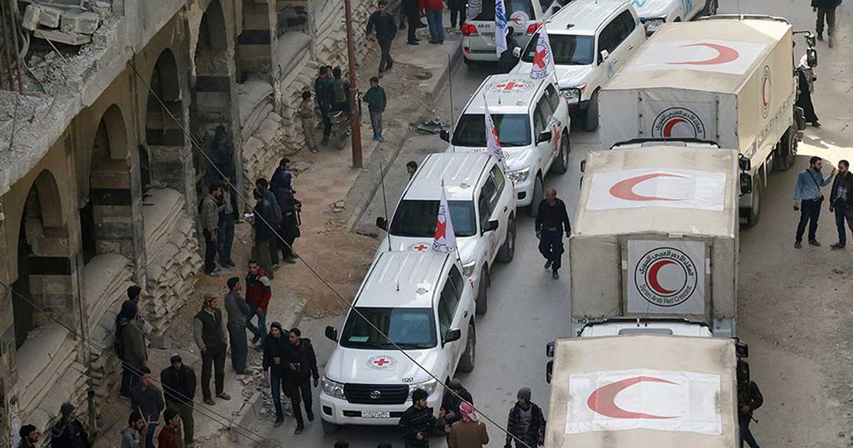 Red Cross says aid convoy successfully enters Syria's battered Eastern ...