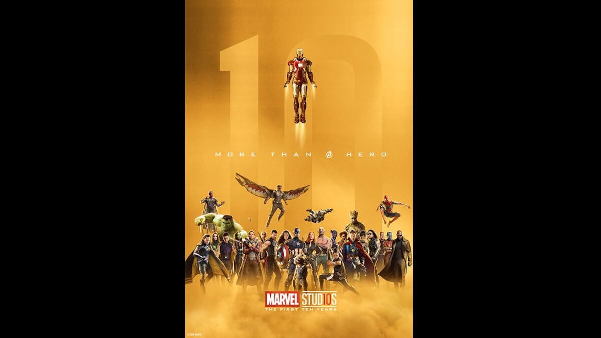 Marvel Studio creates gold posters of Avengers to commemorate tenth ...