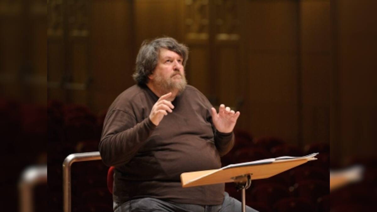 British composer and conductor Oliver Knussen, known for composing ...