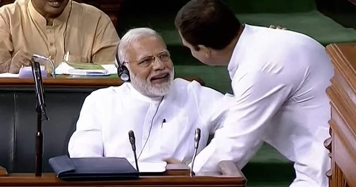 Rahul Gandhi's hug to Modi a political statement, not an expression of ...