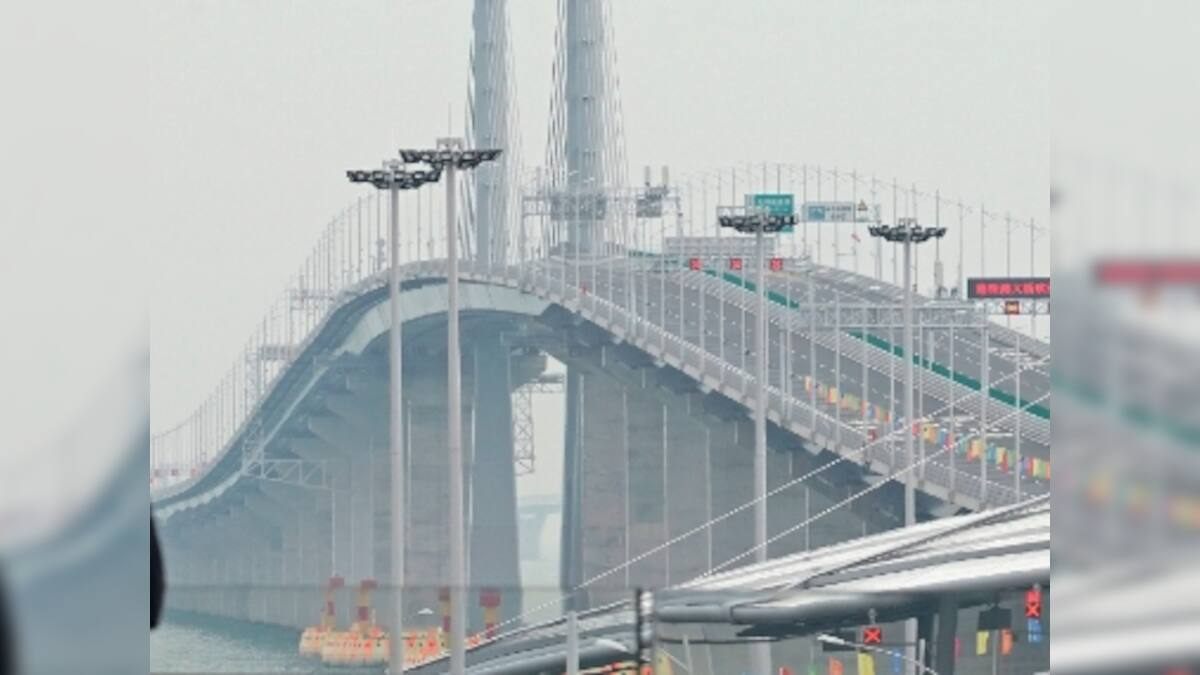 China launches 55-kilometre mega bridge connecting Hong Kong to ...
