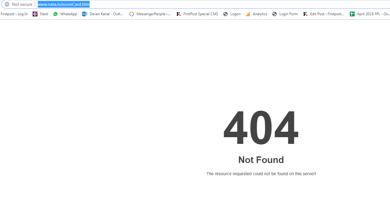 NATA 2019 Results Declared: Scorecard of first test shifted to new page ...