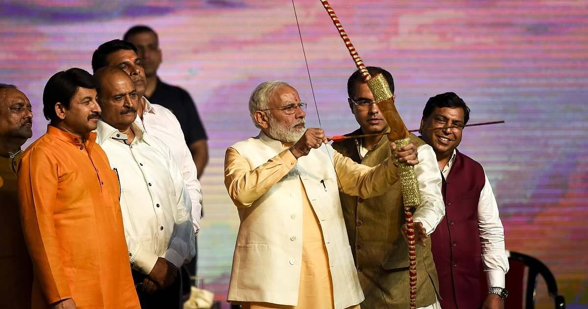 Narendra Modi attends Dussehra celebration in Delhi's Dwarka, calls for ...