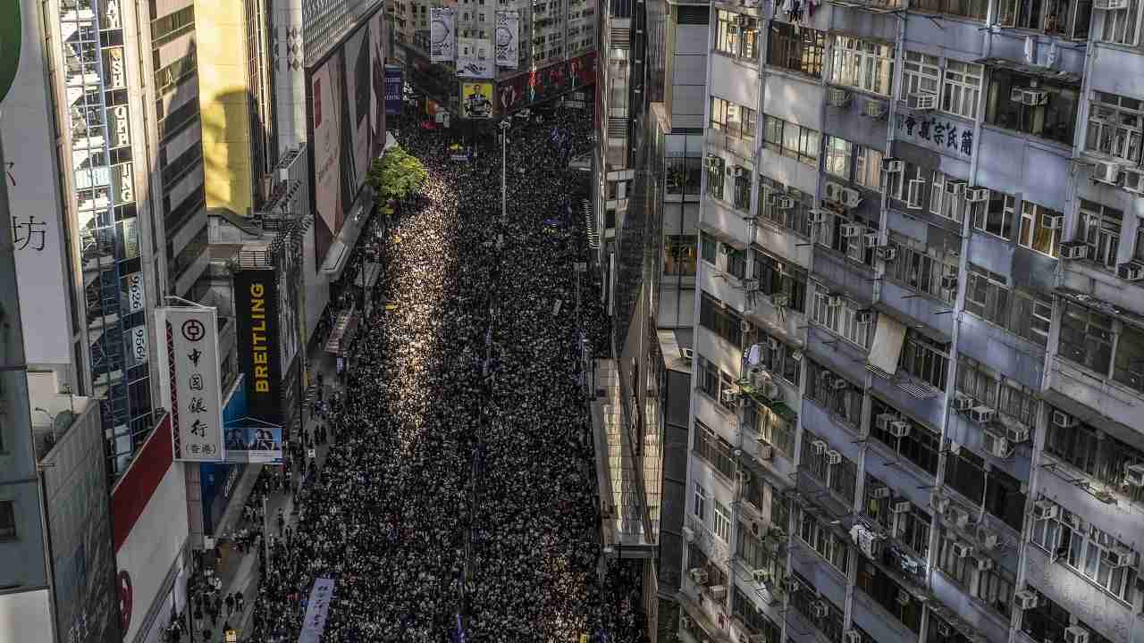 Largest Hong Kong protest in weeks stretches several miles, signals ...