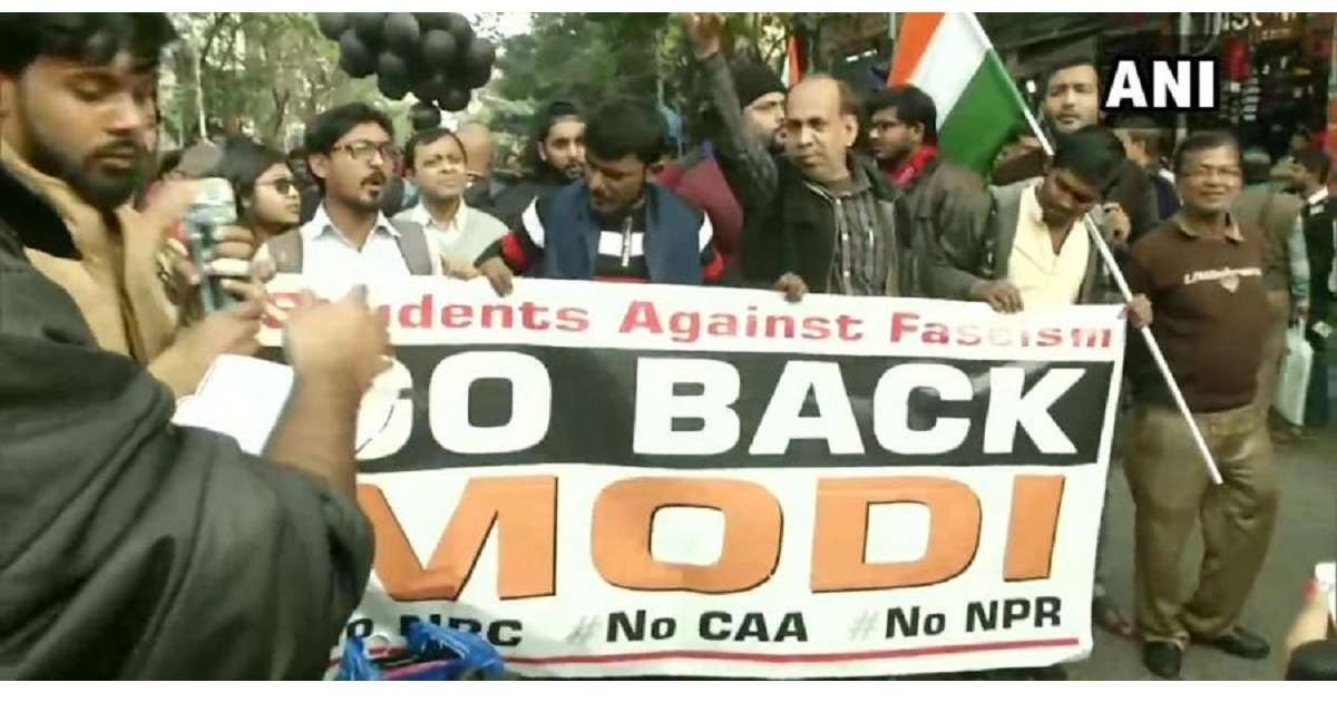'Go Back Modi': TMC, CPM activists raise placards during protests ...