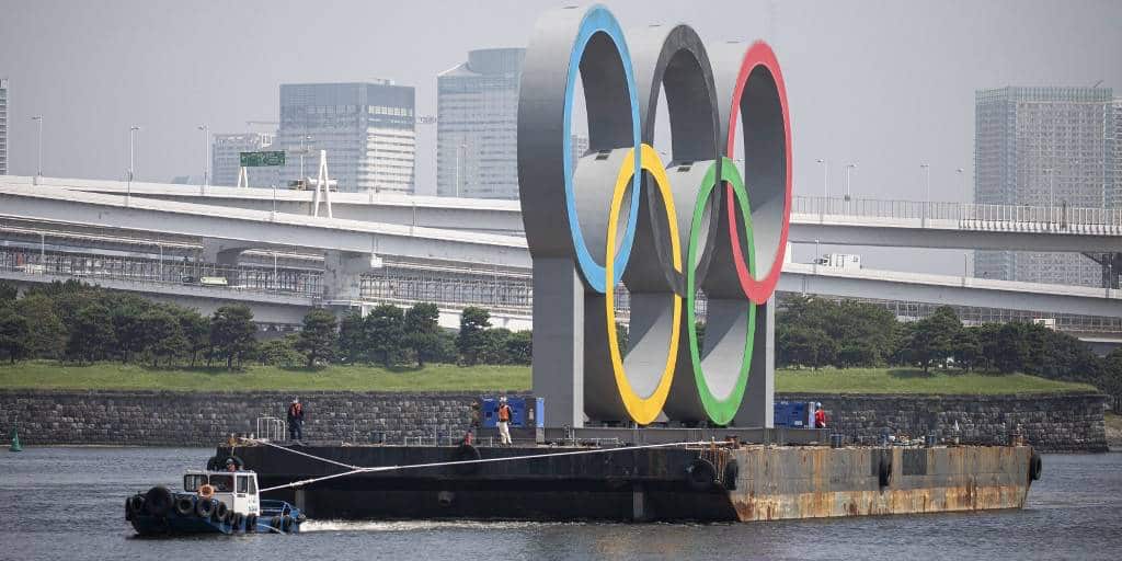 Tokyo Olympics 2020: Giant Olympic rings in Japan's capital towed away ...