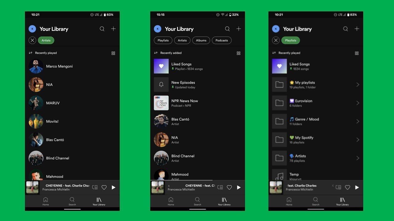 Spotify Tests New Redesigned UI For Library With Artists Playlists 