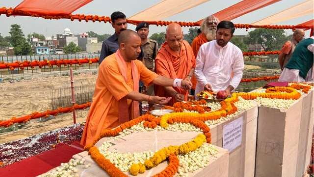 Watch Up Cm Yogi Adityanath Lays Foundation Stone Of Ram Mandirs