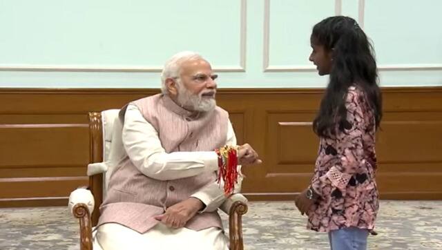 Watch: Daughters of PMO staff tie 'rakhi' to PM Narendra Modi