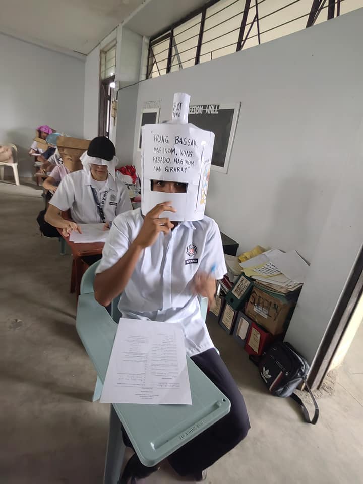 Philippines Students Design Creative Anti cheating Hats During Philippines Students Design Creative Anti cheating Hats During