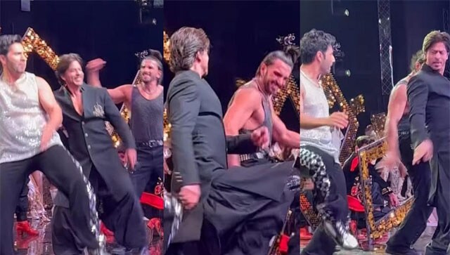 Shah Rukh Khan, Ranveer Singh, Varun Dhawan dance to Jhoome Jo Pathaan at Nita Mukesh Ambani ...