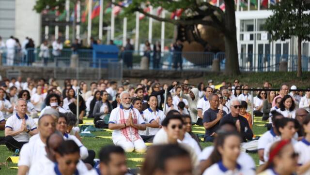 PM Modi shares memorable highlights from Yoga Day program at UN HQ in ...
