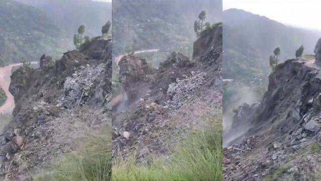 WATCH: Road cuts-off after massive landslide on Budhal Mahore Road in J&K