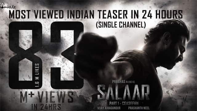 Prabhas and Prashanth Neel's 'Salaar' teaser garners over 83 million views in 24 hours ...