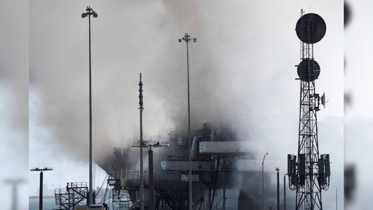 Stubborn fire aboard U.S. Navy warship in San Diego injures 21 people ...
