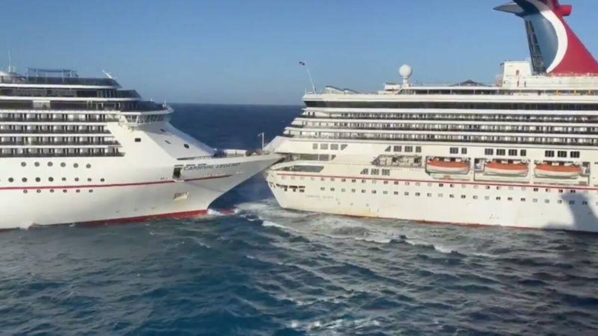 'Oh my God, look at that ship!': massive cruise liners collide off ...